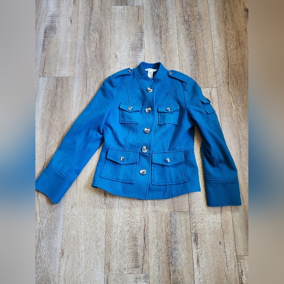 Sundance | Jackets & Coats | Sundance Wool Blend Teal Blue Military Pea ...